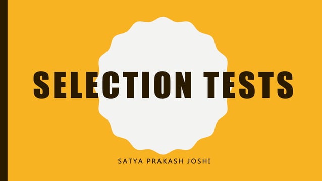 Selection tests and Reliability and Validity in HRM | PPTX