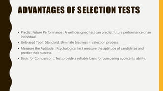 Selection tests and Reliability and Validity in HRM | PPTX