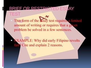 Selection types of objective test | PPTX