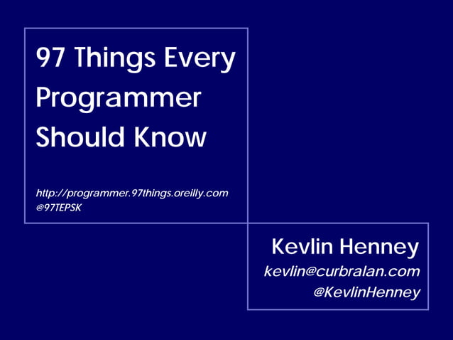 Selective 97 things every programmer should know | PPT