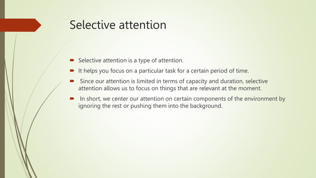 SELECTIVE ATTENTION.pptx | Digital Audio | Computer Software and Applications