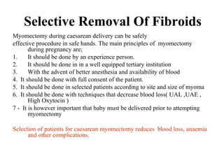 Selective cesarean myomectomy | PPT