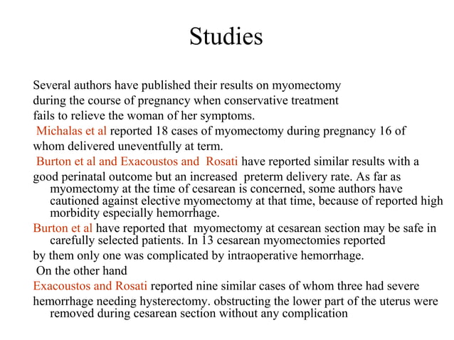 Selective Cesarean Myomectomy Ppt