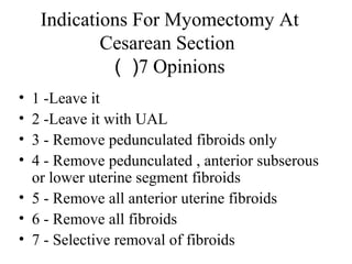 Selective cesarean myomectomy | PPT