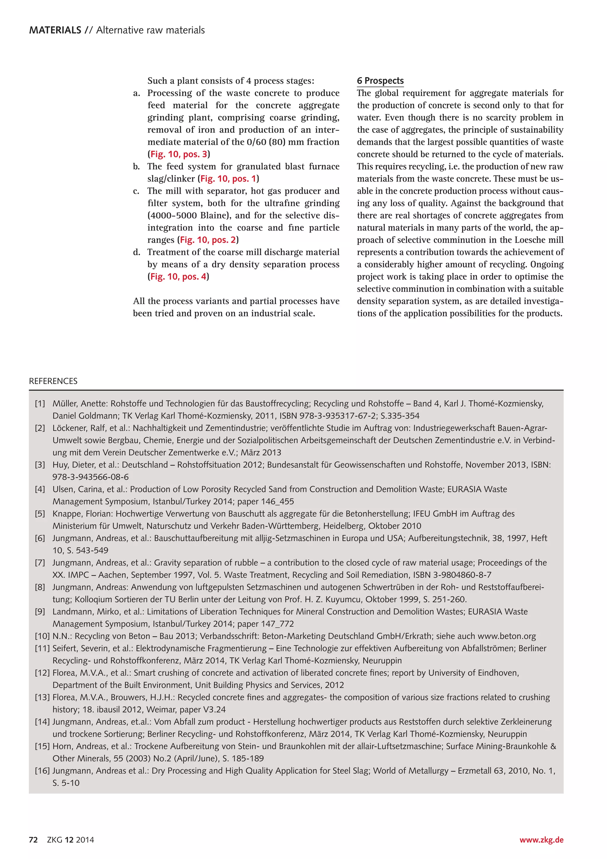 Selective Comminution of Concrete Waste and Recovery of the Concrete ...