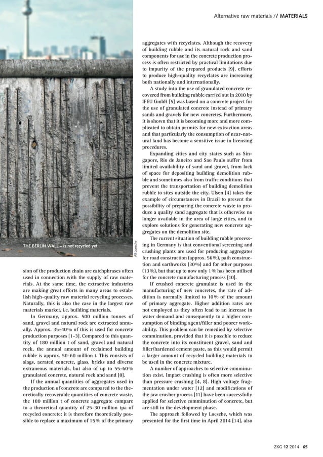 Selective Comminution of Concrete Waste and Recovery of the Concrete ...