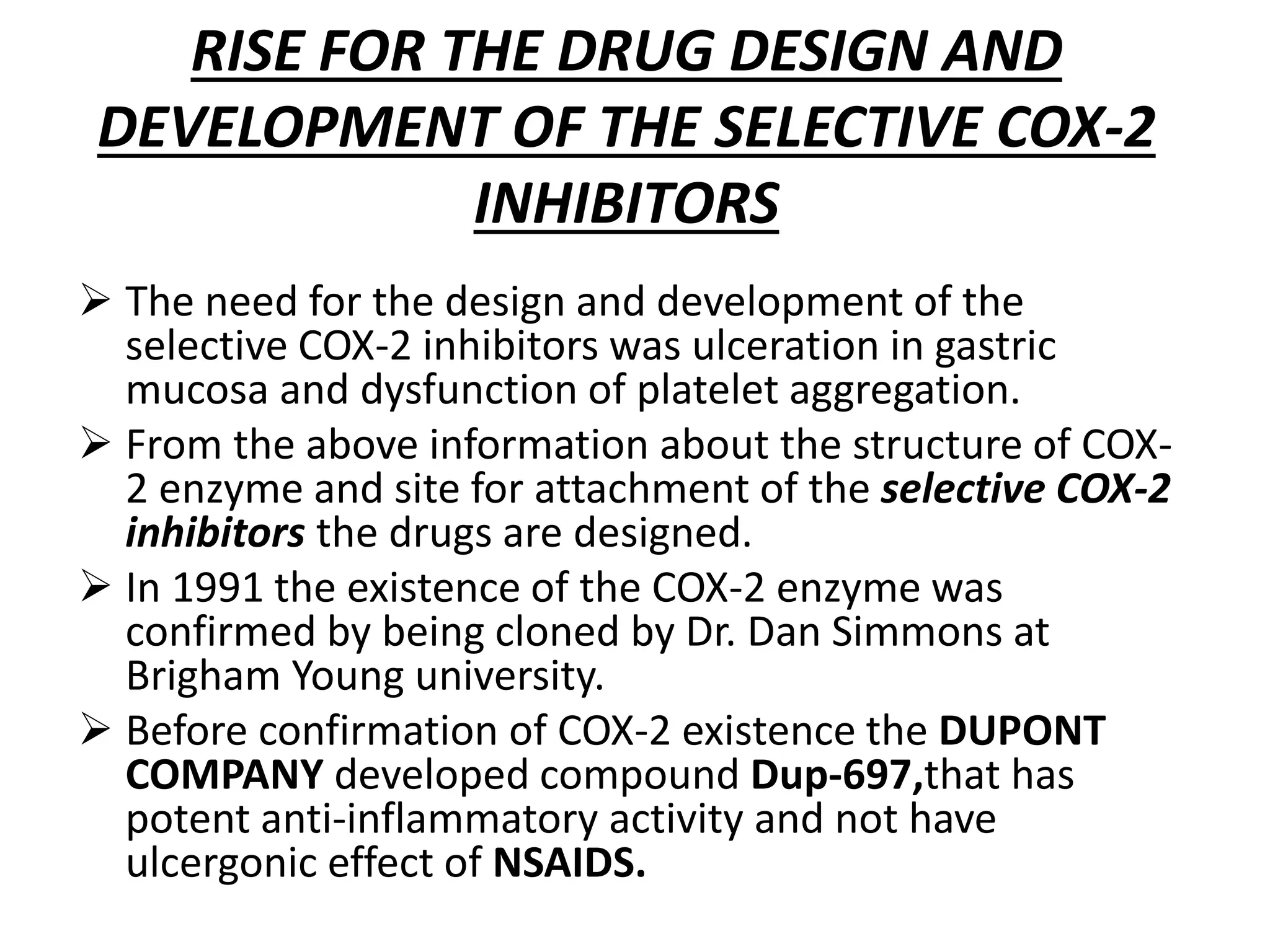 Selective cox 2 inhibitors design by siddharth | PPTX