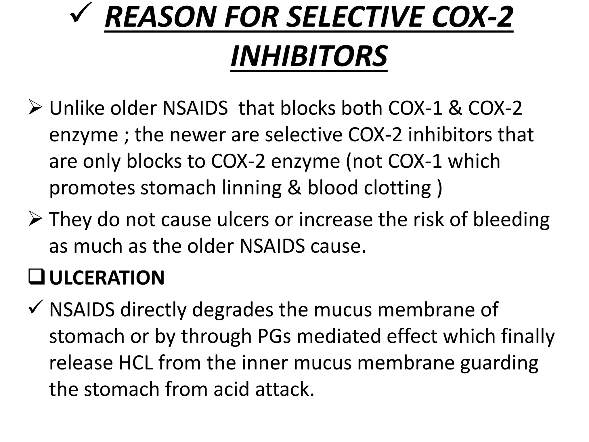 Selective cox 2 inhibitors design by siddharth | PPTX