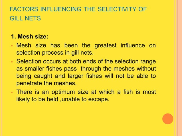 Selective fishing gear and practice | PPTX | Fish and Aquariums | Pets