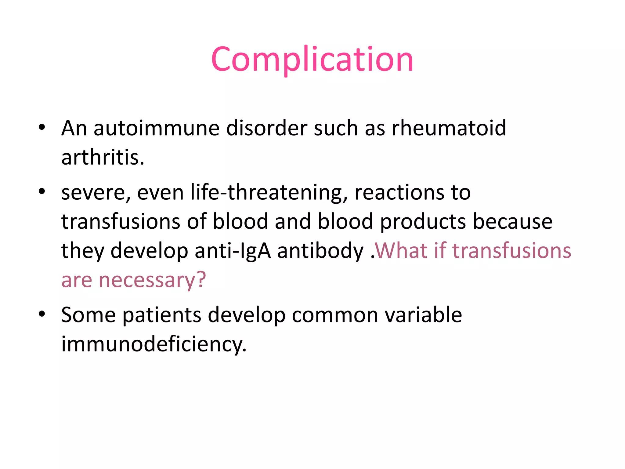 Selective igA deficiency | PPTX