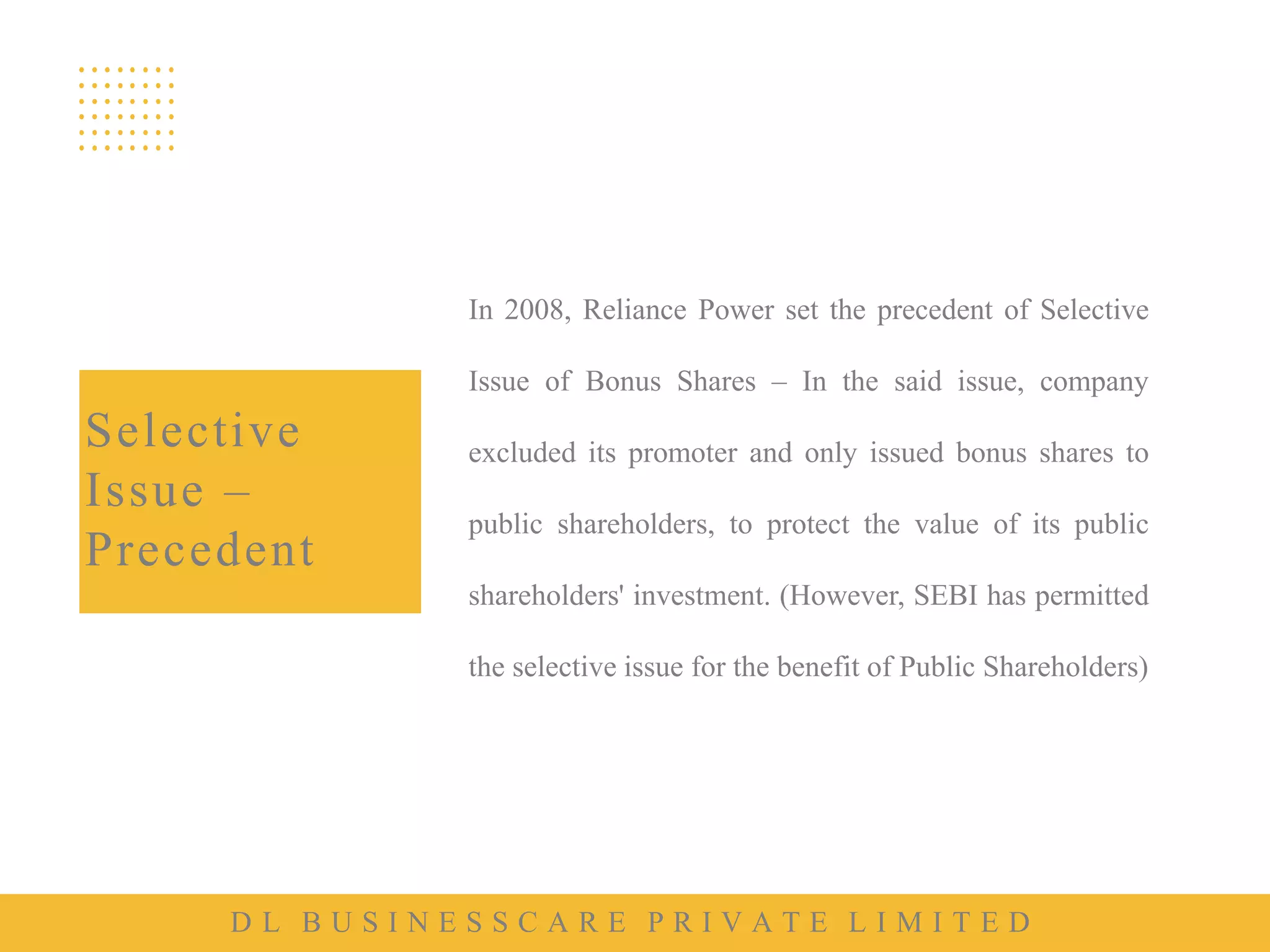 Selective issue of bonus shares | PDF