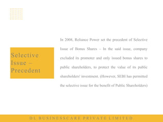 Selective issue of bonus shares | PDF