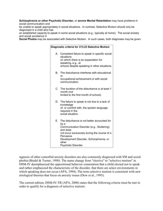 Selective mutism | DOCX