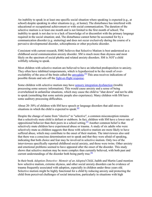 Selective mutism | PDF