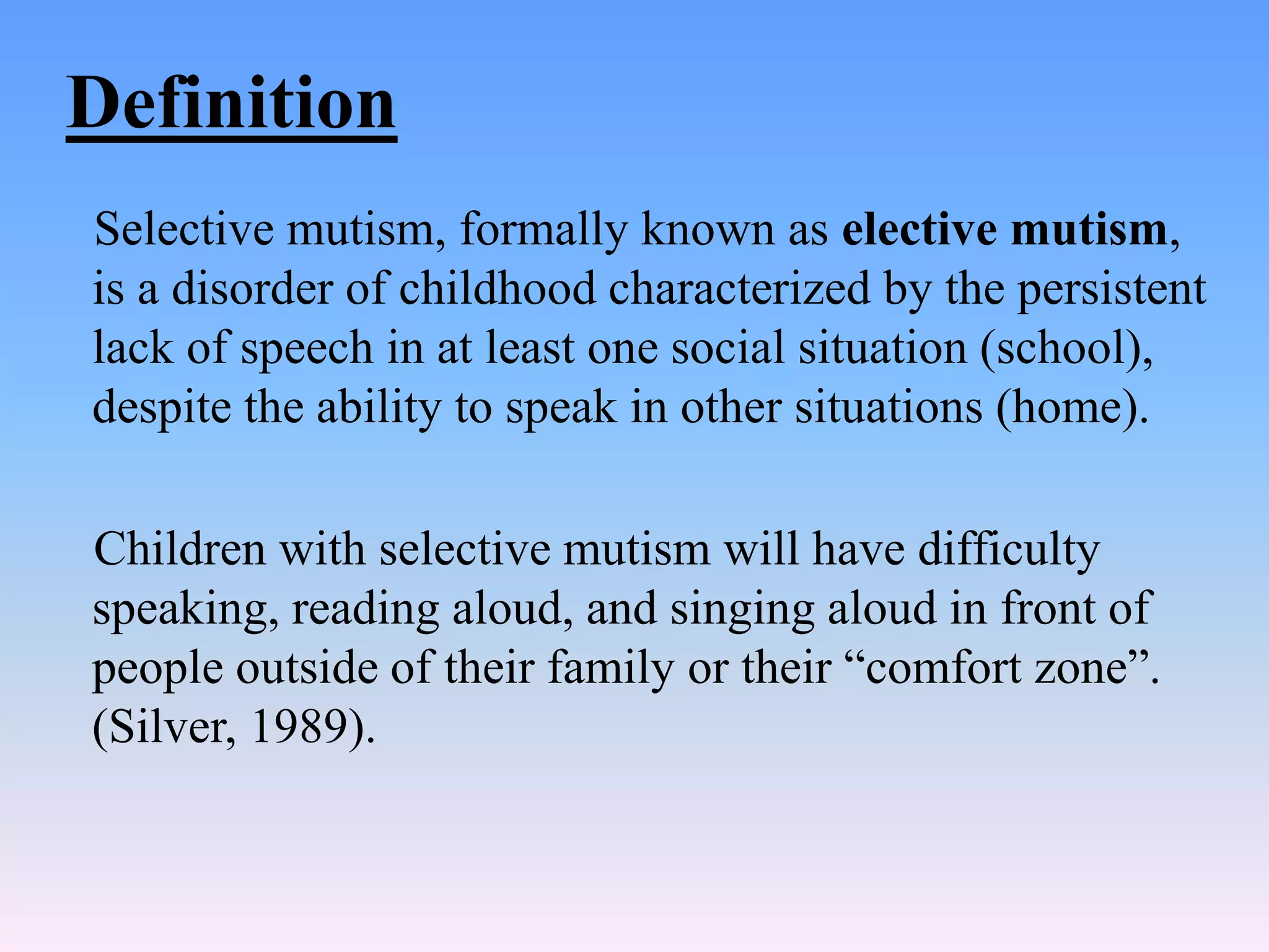 Selective mutism | PPTX
