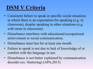 Selective mutism | PPTX