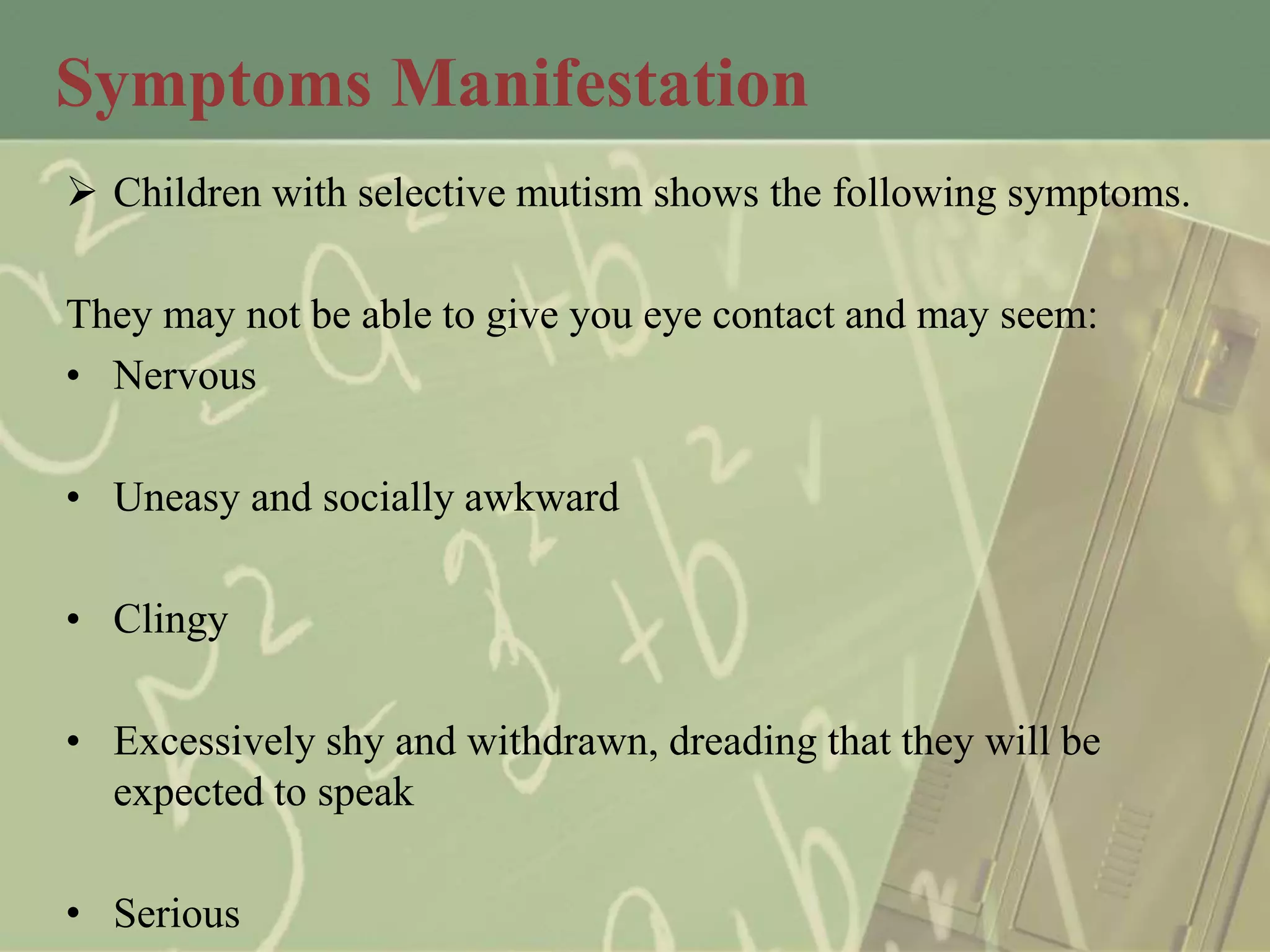 Selective mutism presentation | PPTX