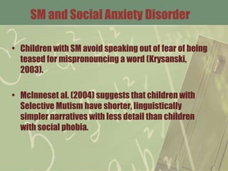 Selective mutism presentation | PPTX