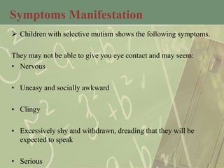 Selective mutism presentation | PPTX | Brain and Nervous System ...