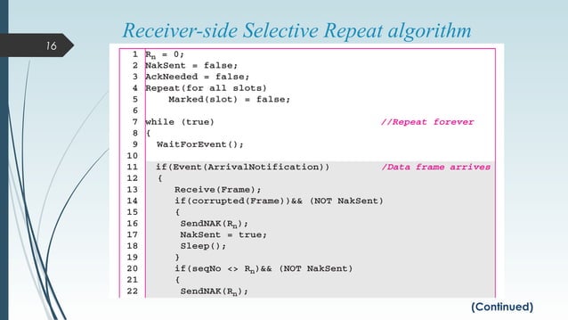 Selective repeat protocol | PPT | Computer Networking | Computing