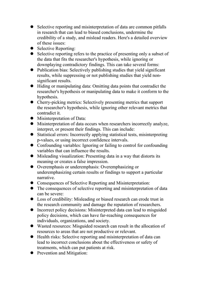 Selective reporting and misinterpretation of data.docx