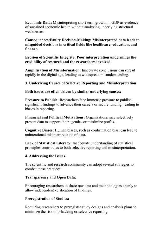 Selective reporting and misinterpretation of data.docx