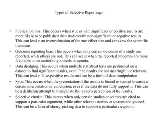 Selective Reporting and Misrepresentation.pptx