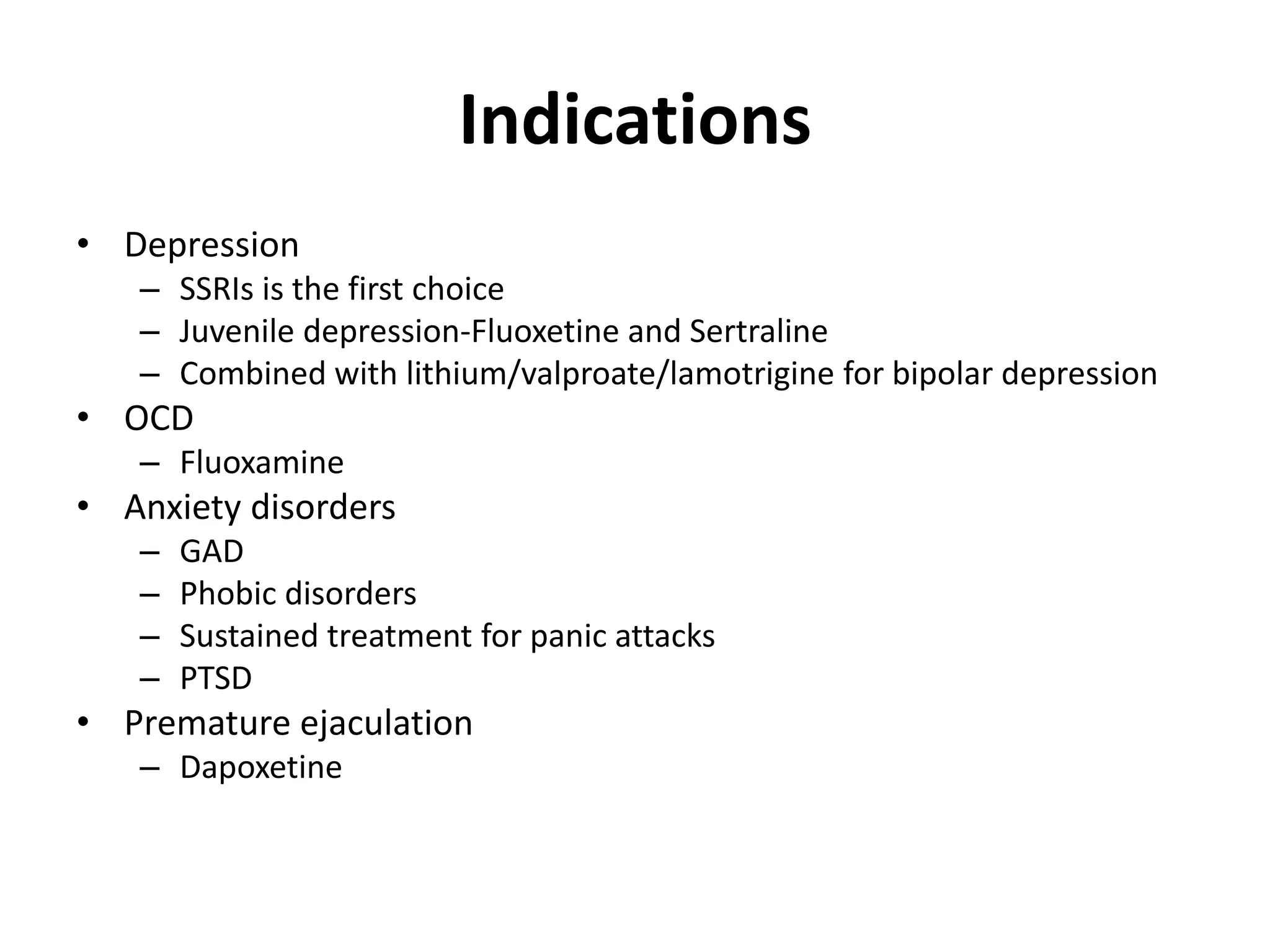 Selective serotonin re-uptake inhibitors (SSRIs) | PPTX