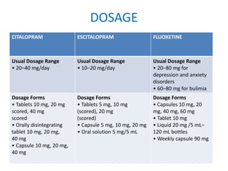 Selective serotonin reuptake inhibitors | PPTX