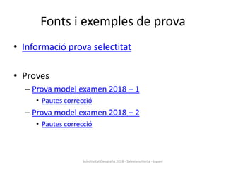 Selectivitat geografia 2018 | PPTX