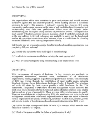 Total Quality Management - Select one or more of deming’s 14 points and ...