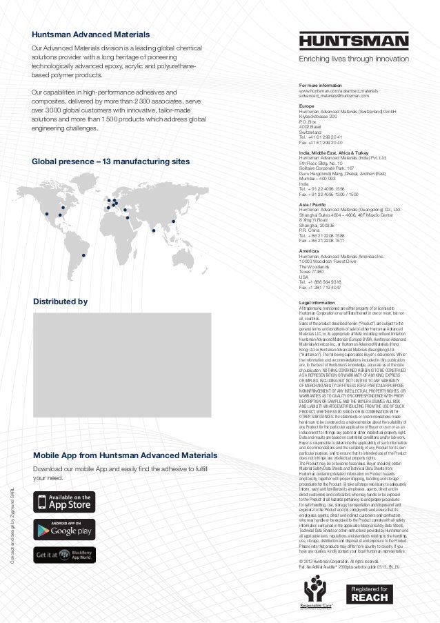Araldite® 2000+ range - Selector guide | PDF | Chemistry | Science