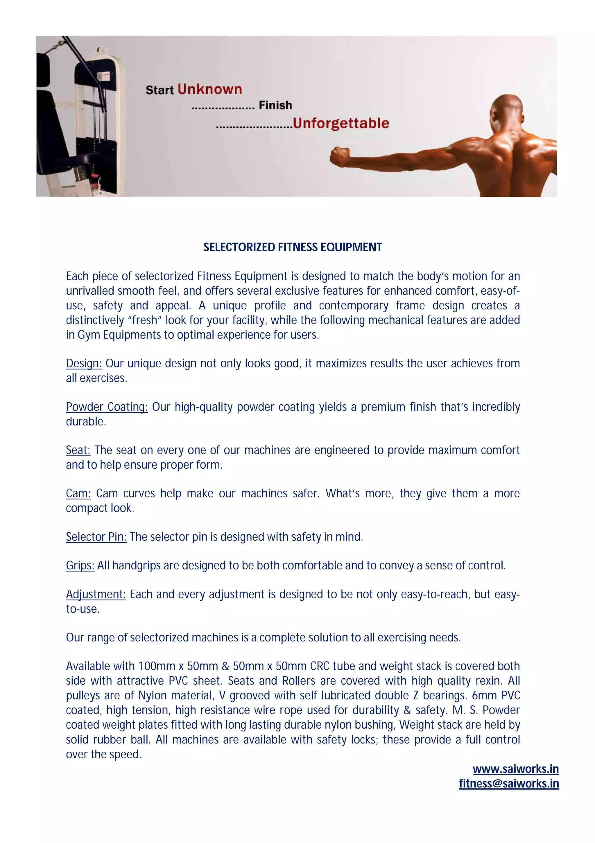 Selectorized Equipment - SAI Works | PDF