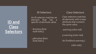 Types of Selectors (HTML) | PPT