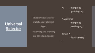Types of Selectors (HTML) | PPT