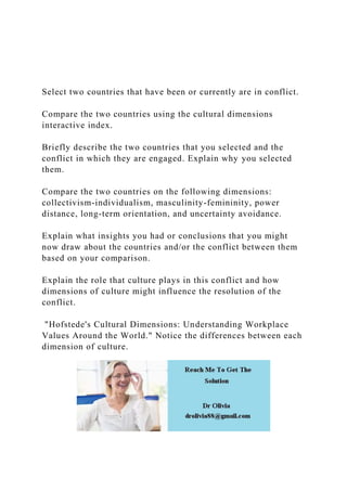 Select two countries that have been or currently are in confli.docx