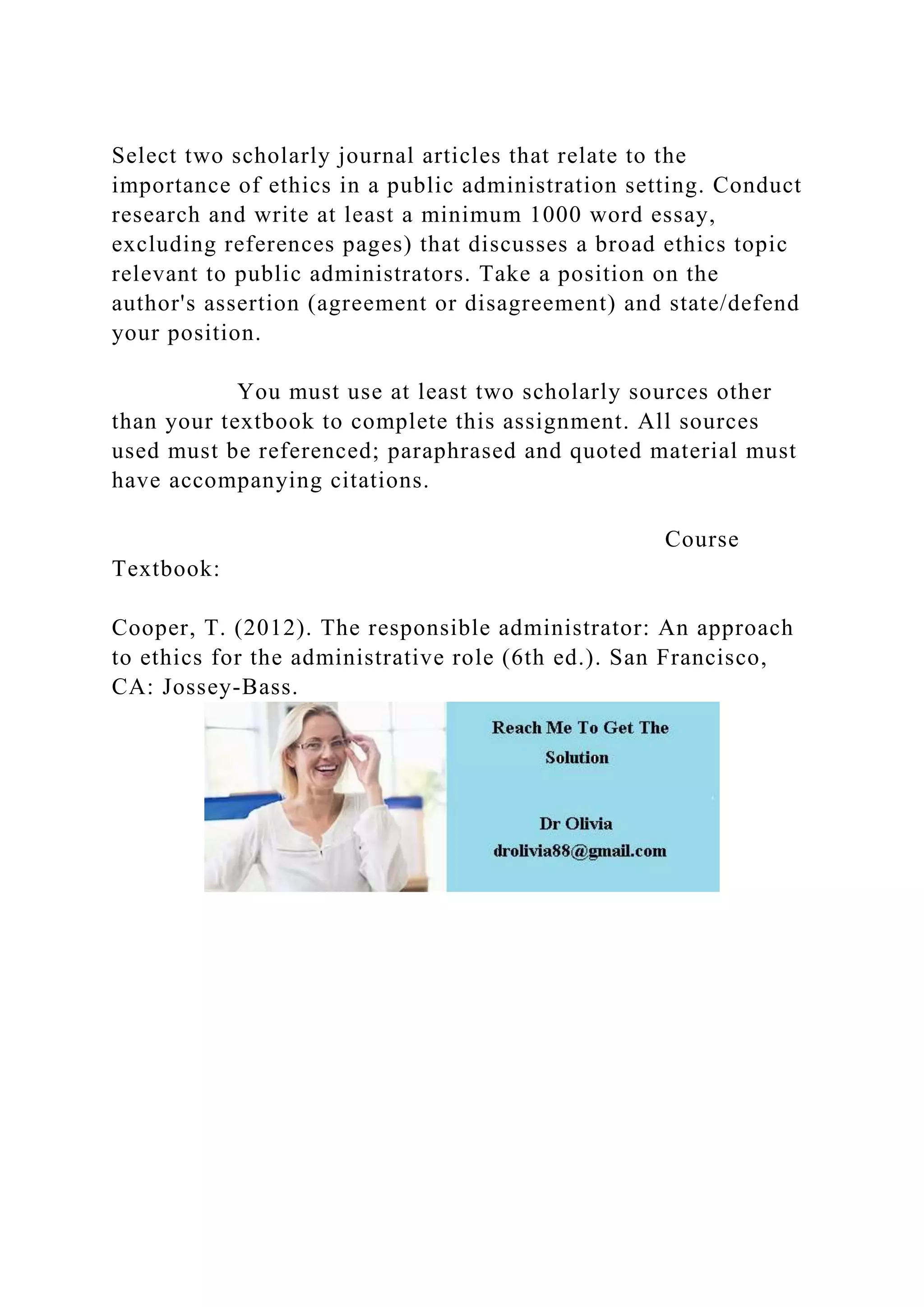 Select two scholarly journal articles that relate to the importance .docx