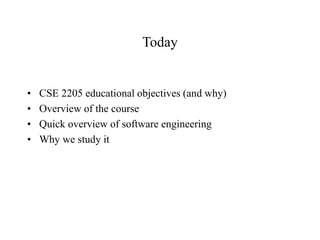 Introduction to Software Engineering Course | PPT