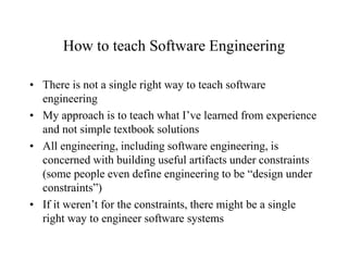 Introduction to Software Engineering Course | PPT