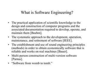 Introduction to Software Engineering Course | PPT