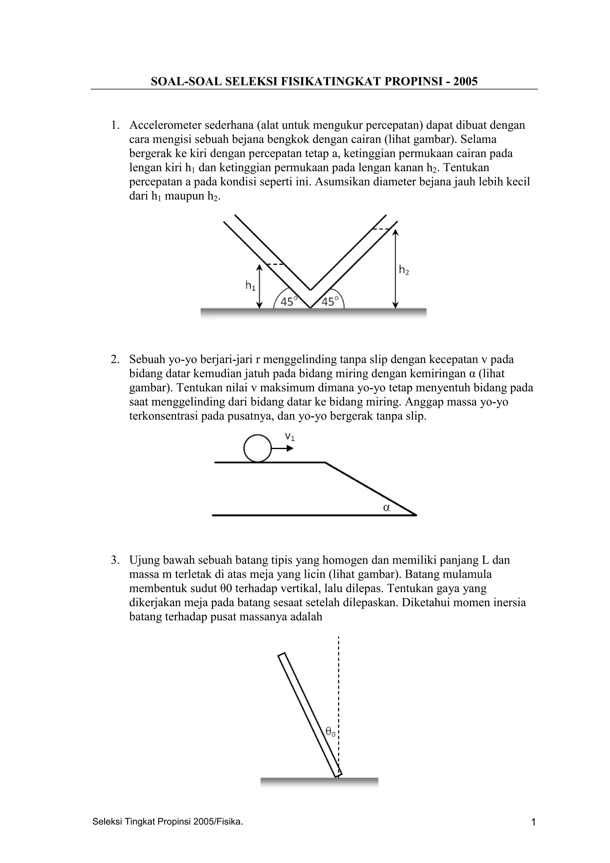 Seleksi tingkat provinsi 2005 soal | PDF