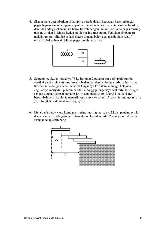 Seleksi tingkat provinsi 2005 soal | PDF
