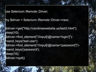 Selenium Perl | PPT