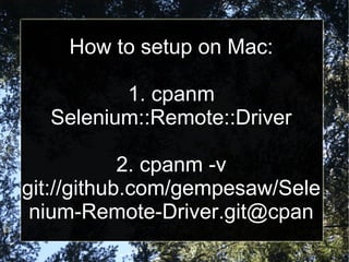 Selenium Perl | PPT