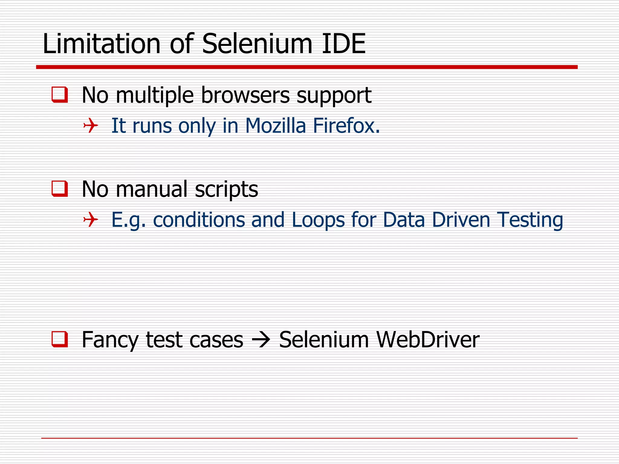 selenium.ppt | Browsers | Computer Software and Applications