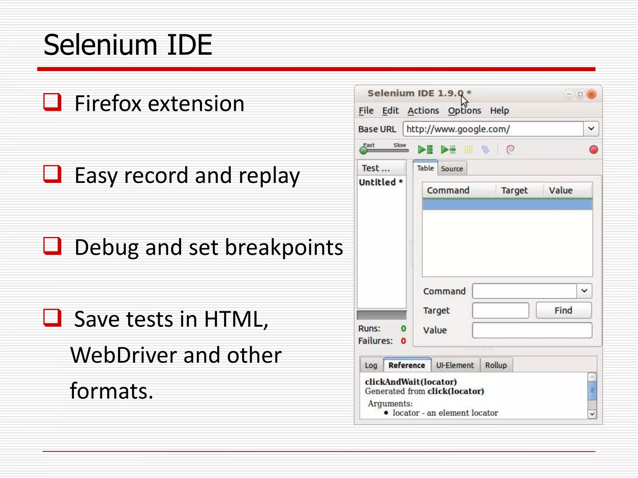 selenium.ppt | Browsers | Computer Software and Applications