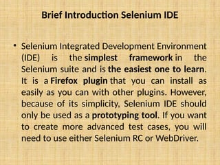 Selenium.pptxgsjdxhasdjhckcjjkdcbdcbvdciosdc | PPTX