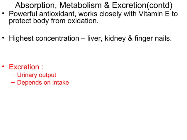selenium metabolism in human body for mbbs students | PPT