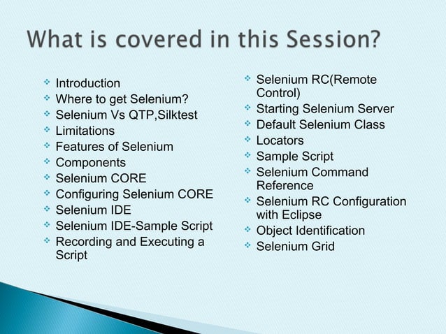 Selenium Basics By Quontra Solutions 