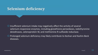 Selenium- chemistry, functions and clinical significance | PDF